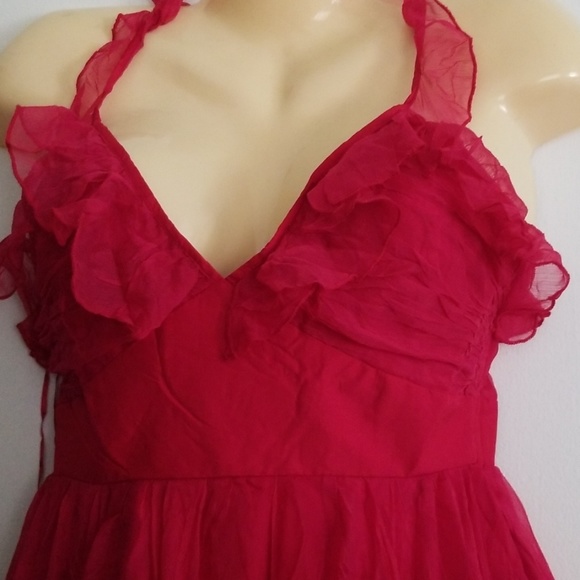 Arden B | Dresses | New Arden B Sexy Strappy Chiffon Ruffle Red Dress ...